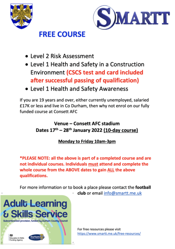 Durham Free CSCS Course - SMARTT